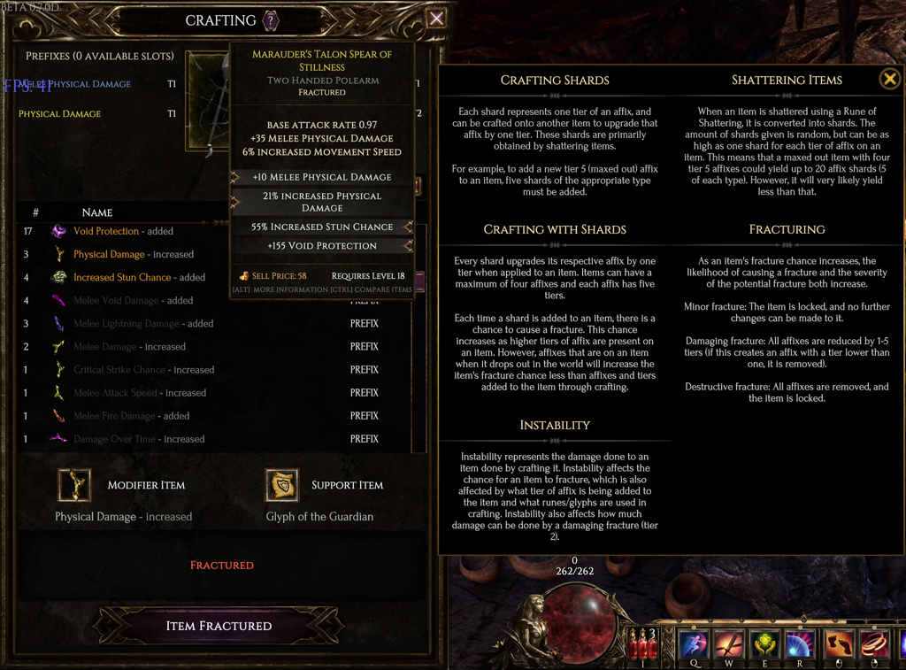 Fracture Title in the tooltip doesn't match the help - Bug Reports - Last Epoch Forums