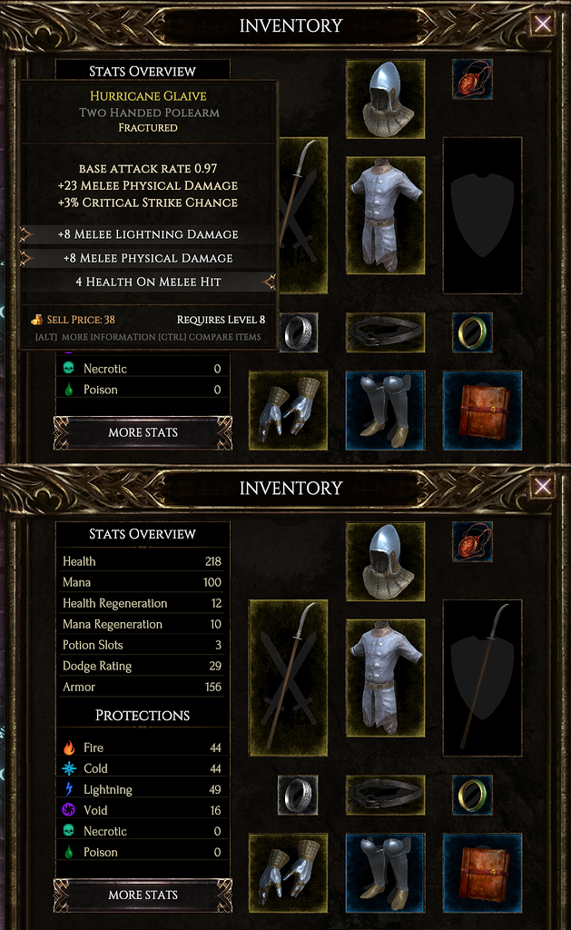Two Handed Weapon inventory display - Bug Reports - Last Epoch Forums
